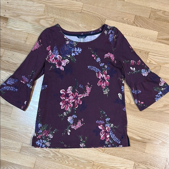 Joules | Tops | Joules Purple And Pink Bell Sleeve Blouse | Poshmark